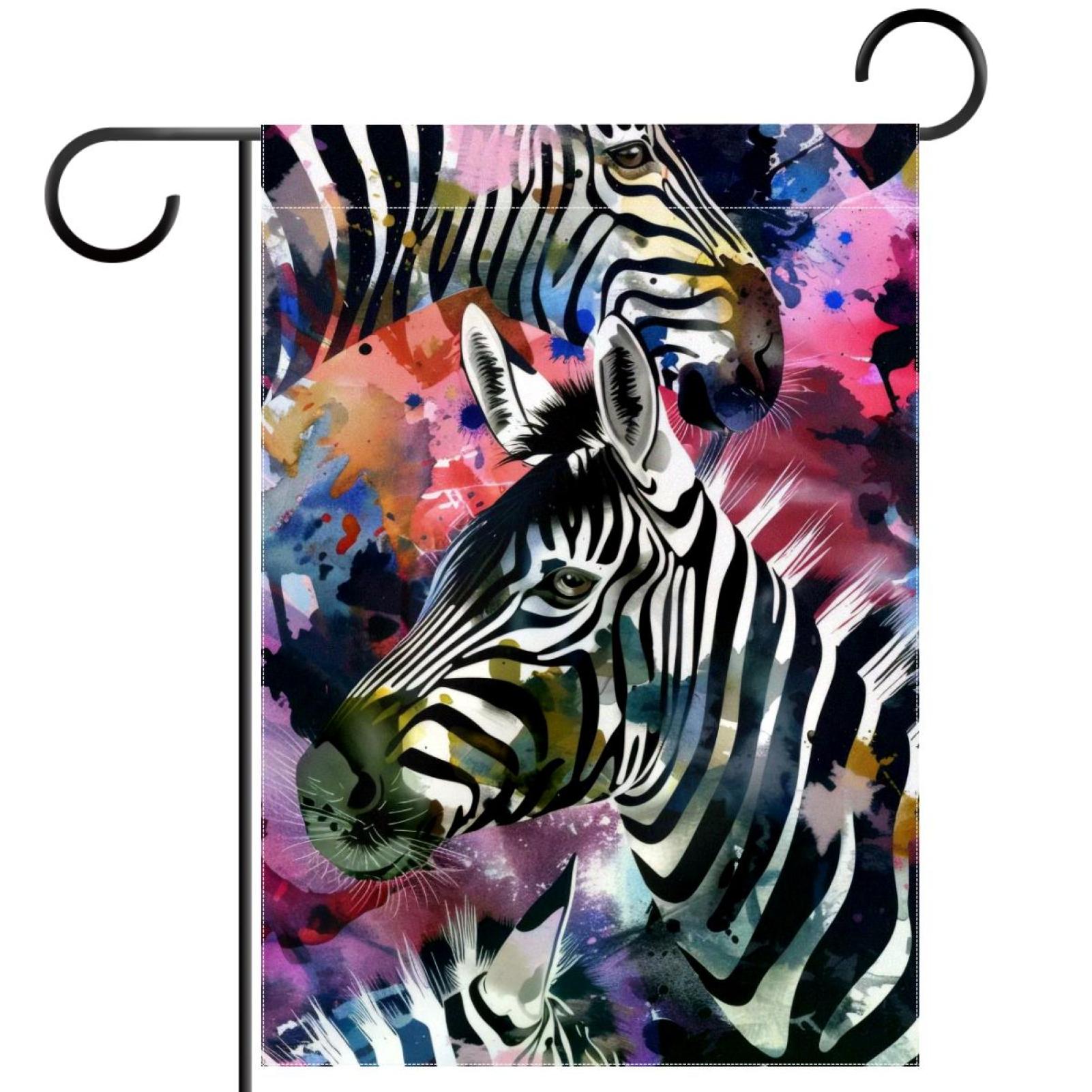 Watercolour Zebra Wild Animal Decorative Garden Flag for All Seasons ...