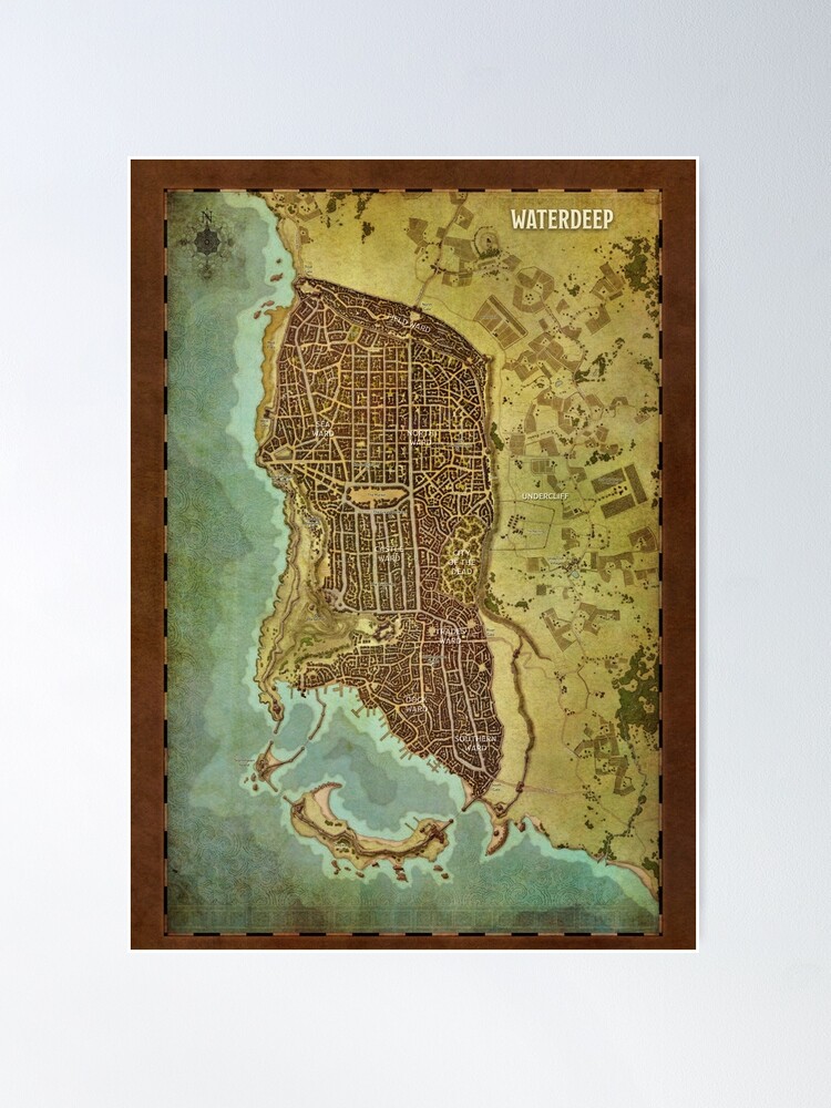 Waterdeep City Map 2 Poster - Walmart.com