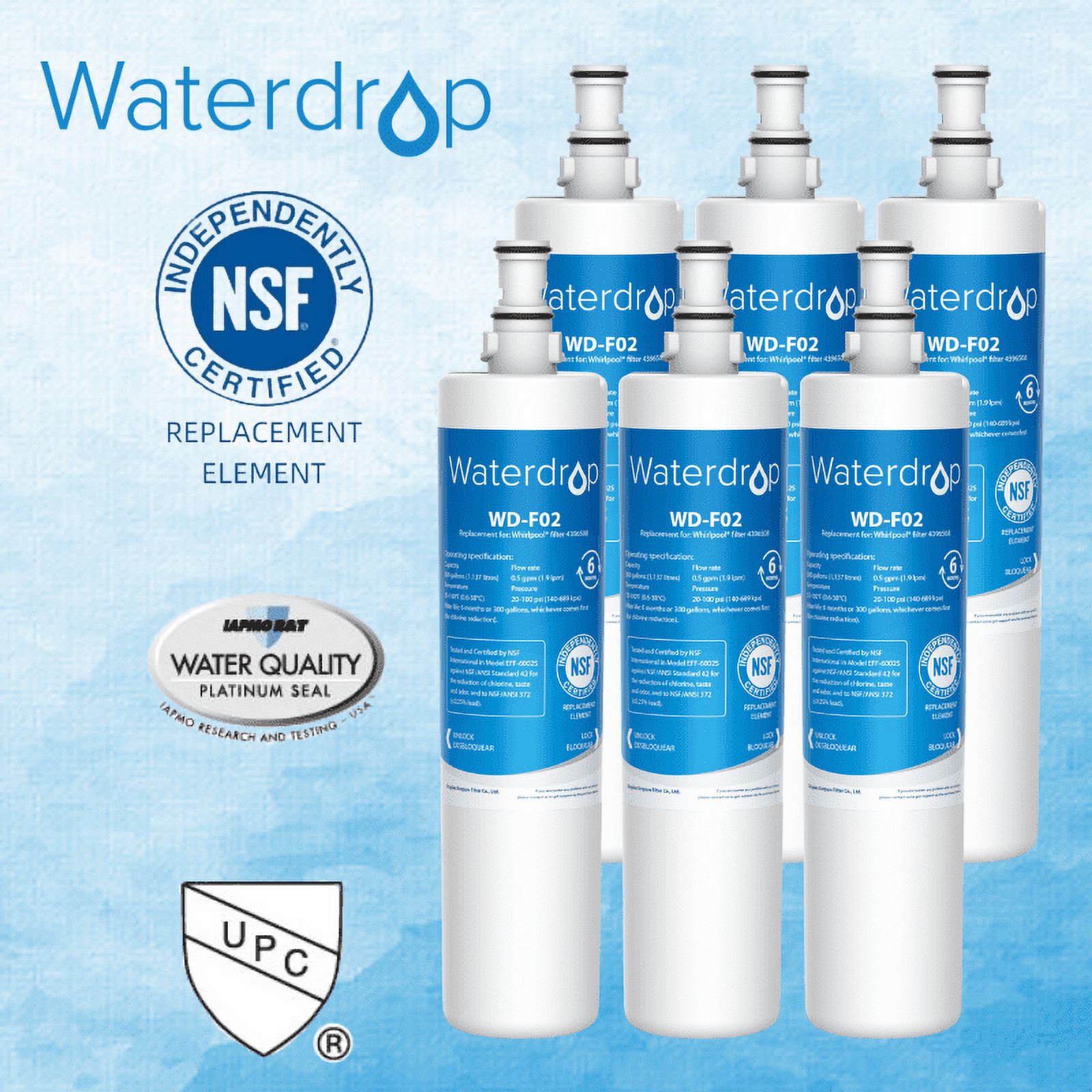 Waterdrop 4396508 water filter Replacement for EveryDrop Filter 5 ...