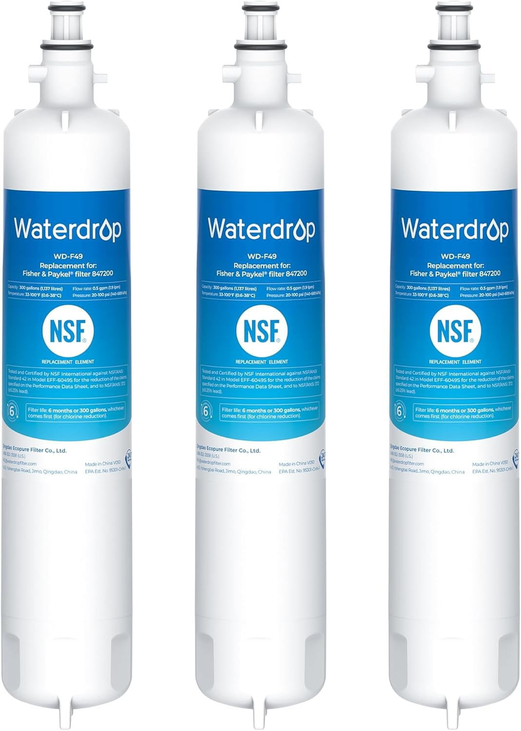 Waterdrop 847200 Refrigerator Water Filter Replacement for Fisher ...