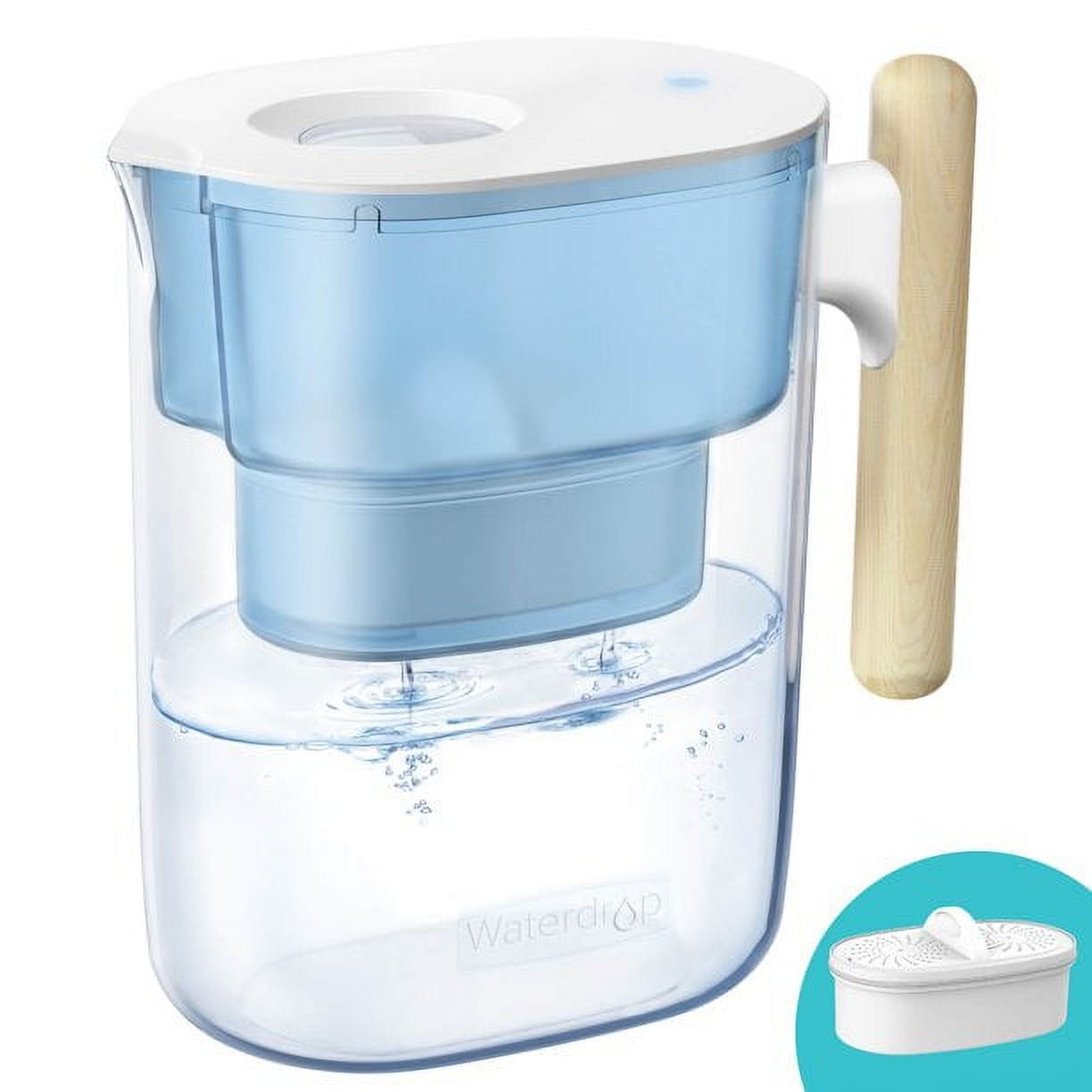 Waterdrop Chubby 10-Cup Water Filter Pitcher with 1 Filter, Long ...