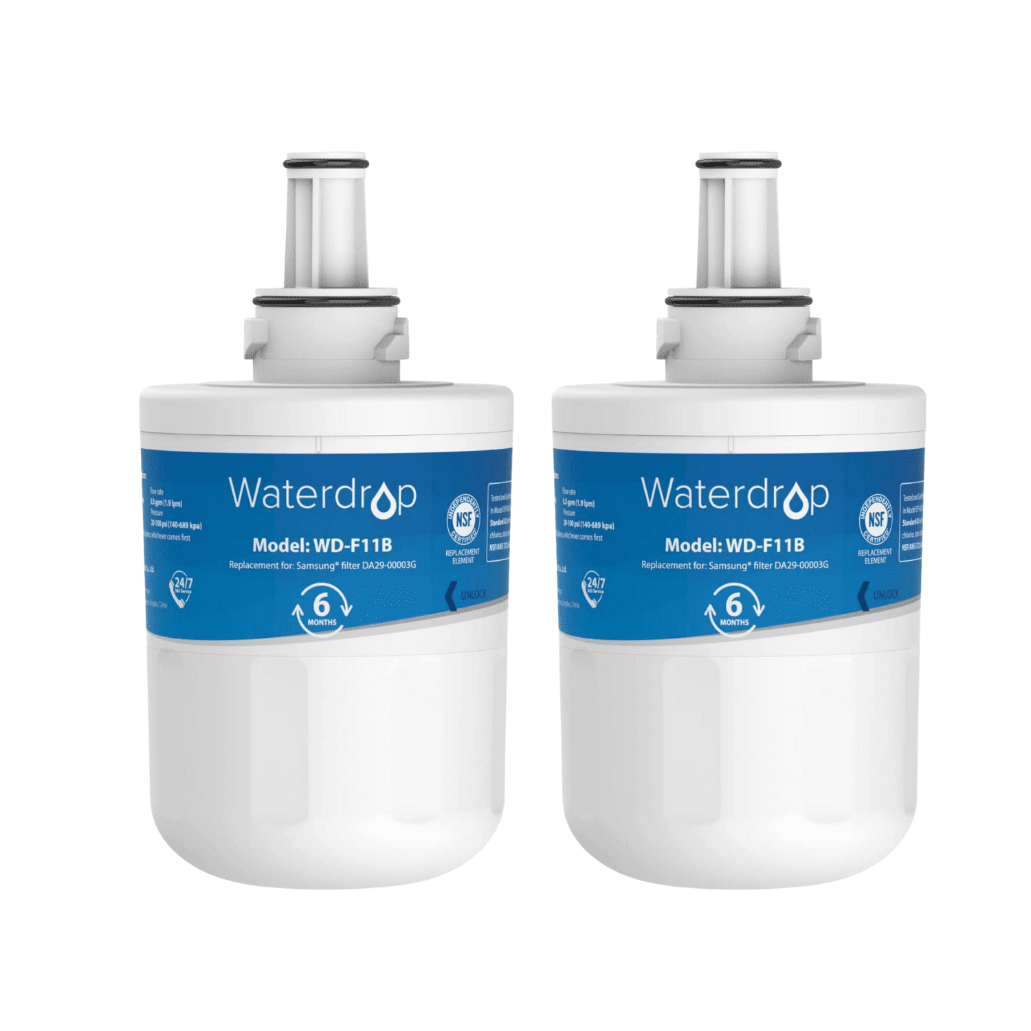 Waterdrop DA29-00003G Refrigerator Water Filter Replacement for Samsung ...