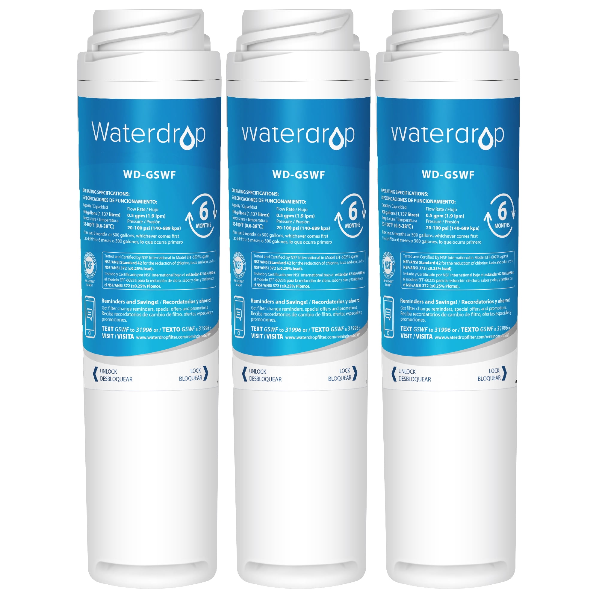 Waterdrop GSWF NSF 42&372 Certified Replacement for GE® GSWF Smart ...