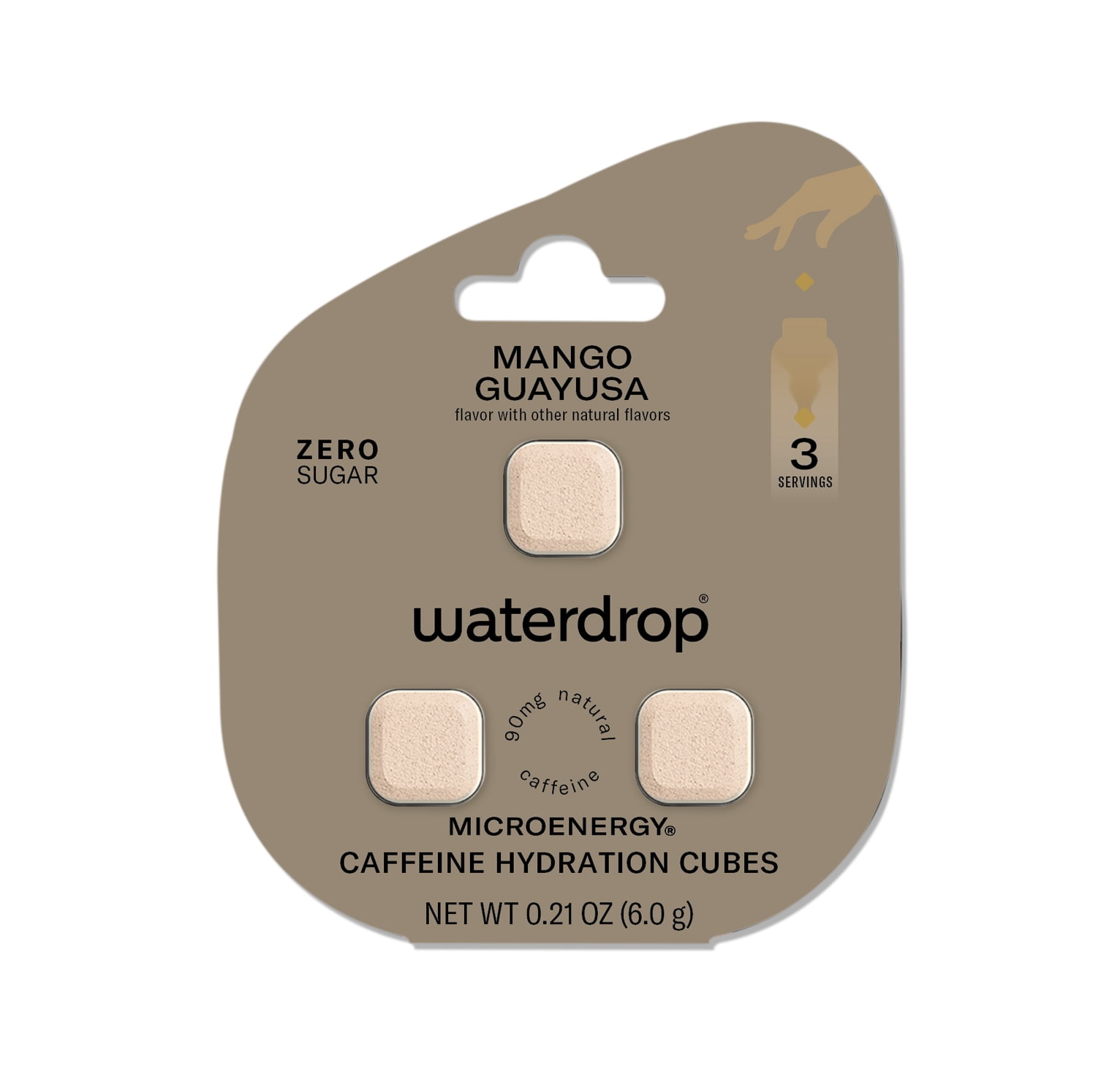Waterdrop Microenergy Oro Mango & Guava Natural Energy Drink Cubes, 3 Count - Walmart.com