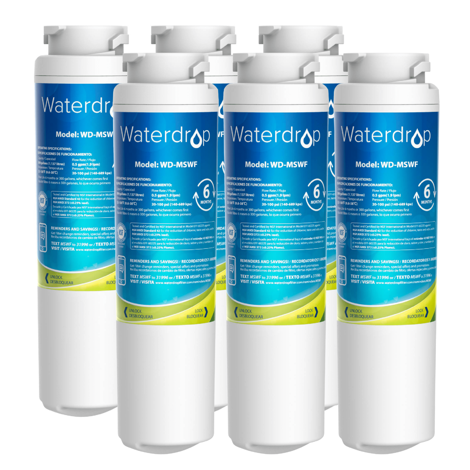 Waterdrop NSF 42 Certified Refrigerator Water Filter, replacement ...
