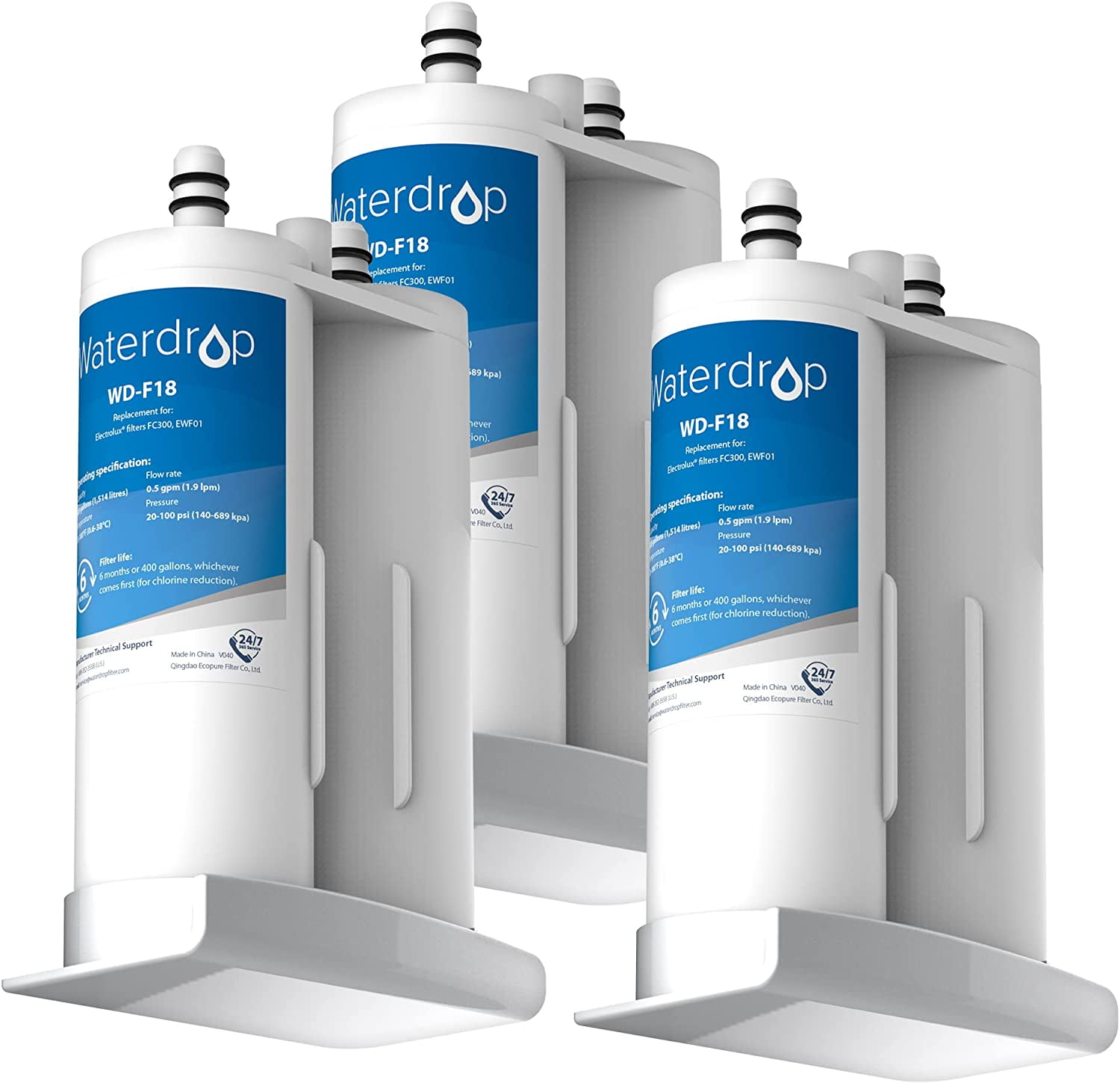 Waterdrop Refrigerator Water Filter Replacement for EWF01, FC-300 ...