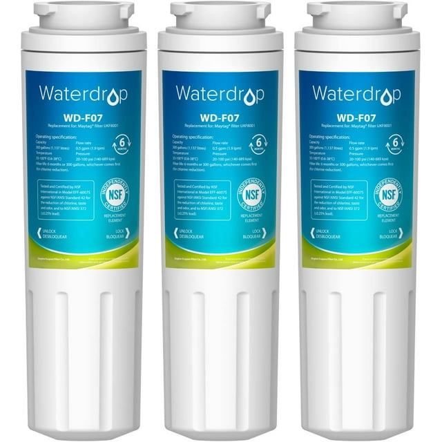 Waterdrop UKF8001 water filter, Replacement for Maytag EDR4RXD1 ...