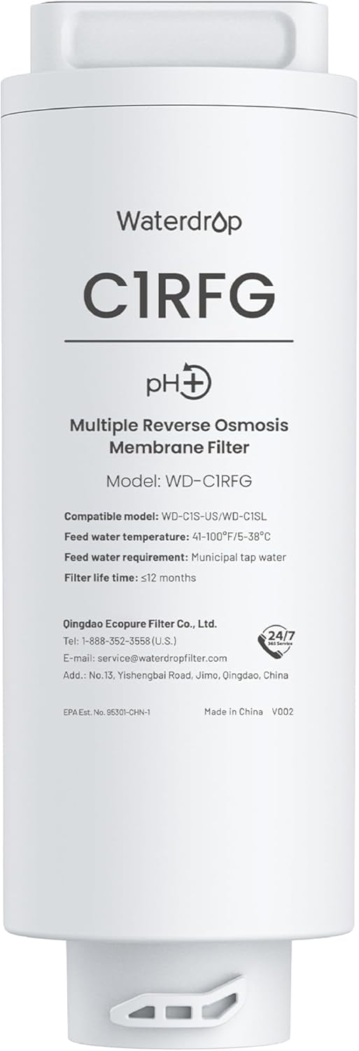 Waterdrop WD-C1RFG Filter, Replacement for WD-C1SL Countertop CoreRO ...