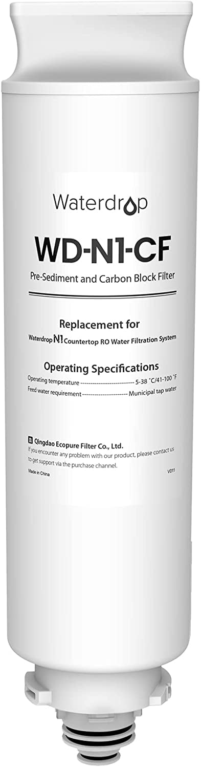 Waterdrop WD-N1-CF Replacement Filter for RO Water Filtration System, 6 ...