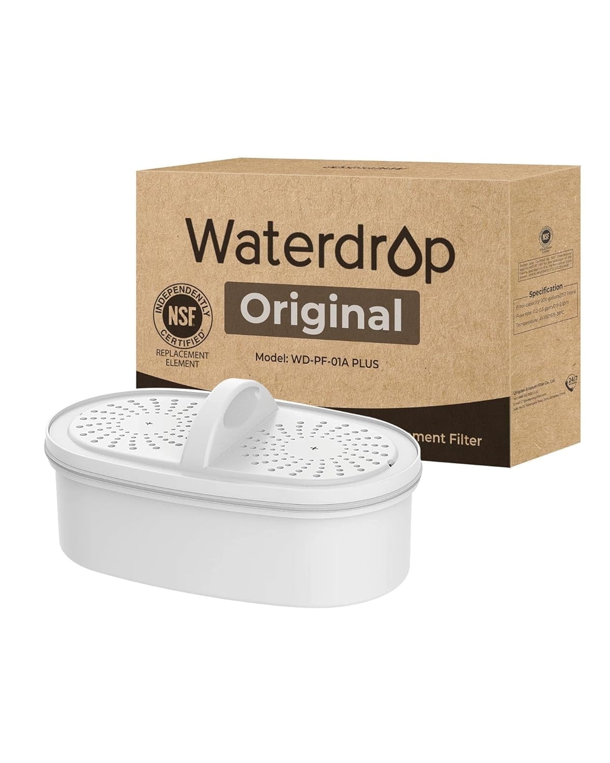 Waterdrop WD-PF-01A Plus NSF Certified Replacement Filter, Reduces PFAS ...