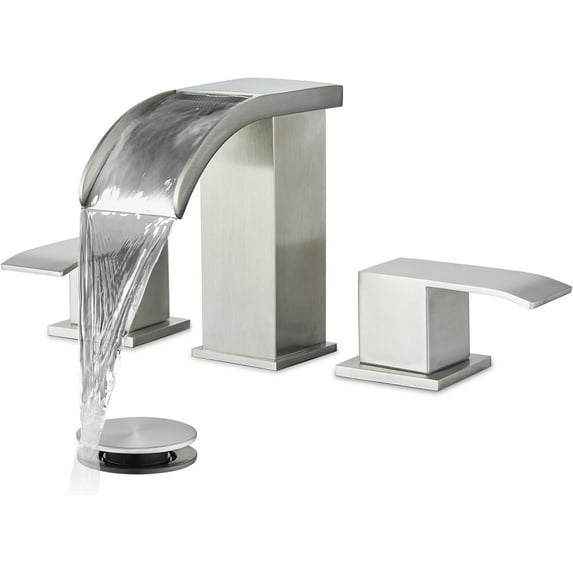 Waterfall 8 inch Widespread Bathroom Faucet Set Bathroom Sink Faucet 3 ...