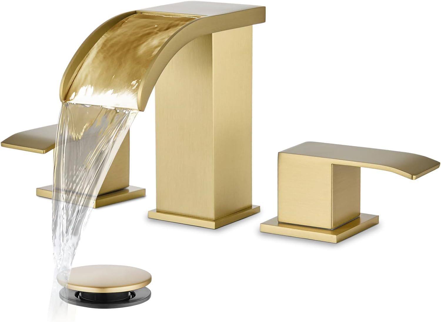Waterfall 8 inch Widespread Bathroom Faucet Set Bathroom Sink Faucet 3 ...