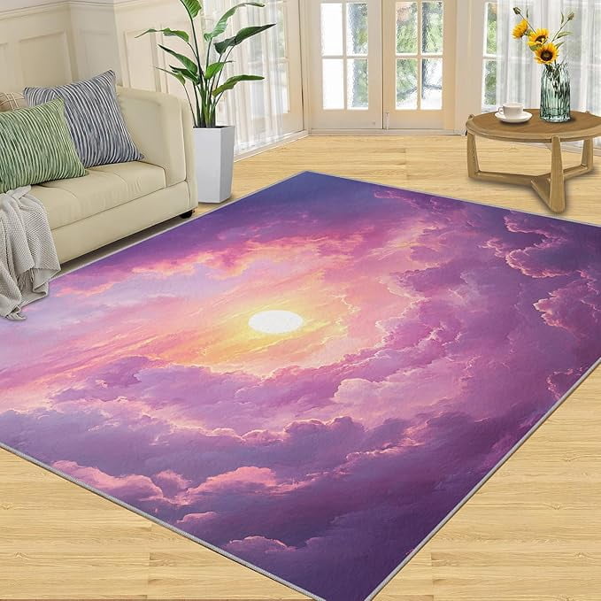 Waterfall Area Rugs for Living Room - Forest Rug, Machine Washable ...