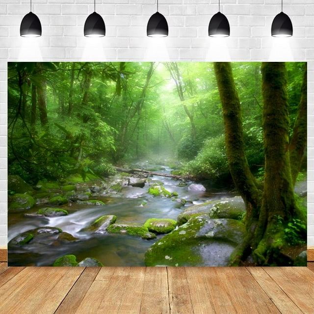 Waterfall Backdrop Spring Nature Landscape River Lake Mountain Forest ...