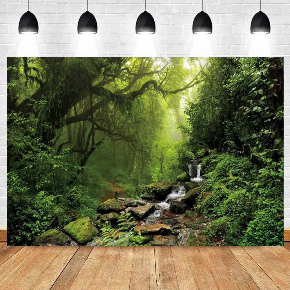 Waterfall Backdrop Spring Nature Landscape River Lake Mountain Forest ...