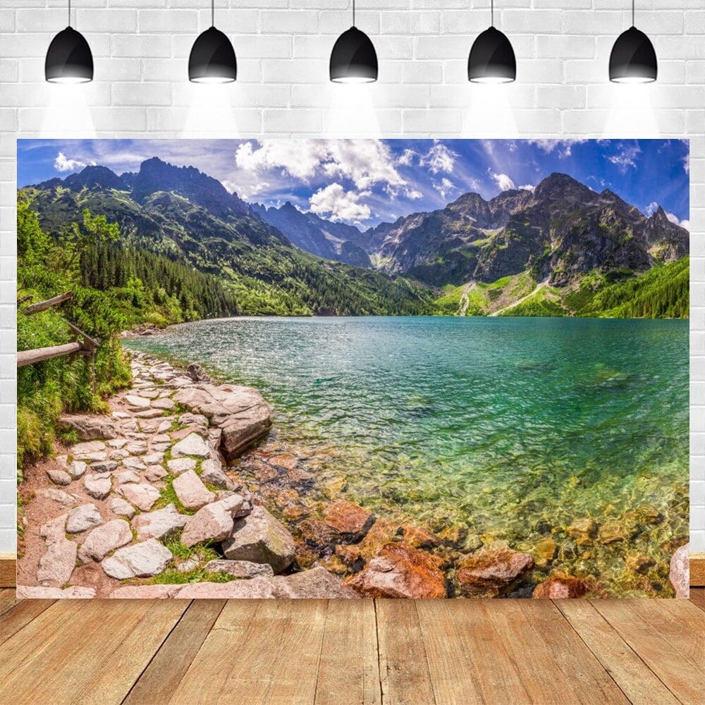 Waterfall Backdrop Spring Nature Landscape River Lake Mountain Forest ...