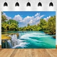 Waterfall Backdrop Spring Nature Landscape River Lake Mountain Forest ...
