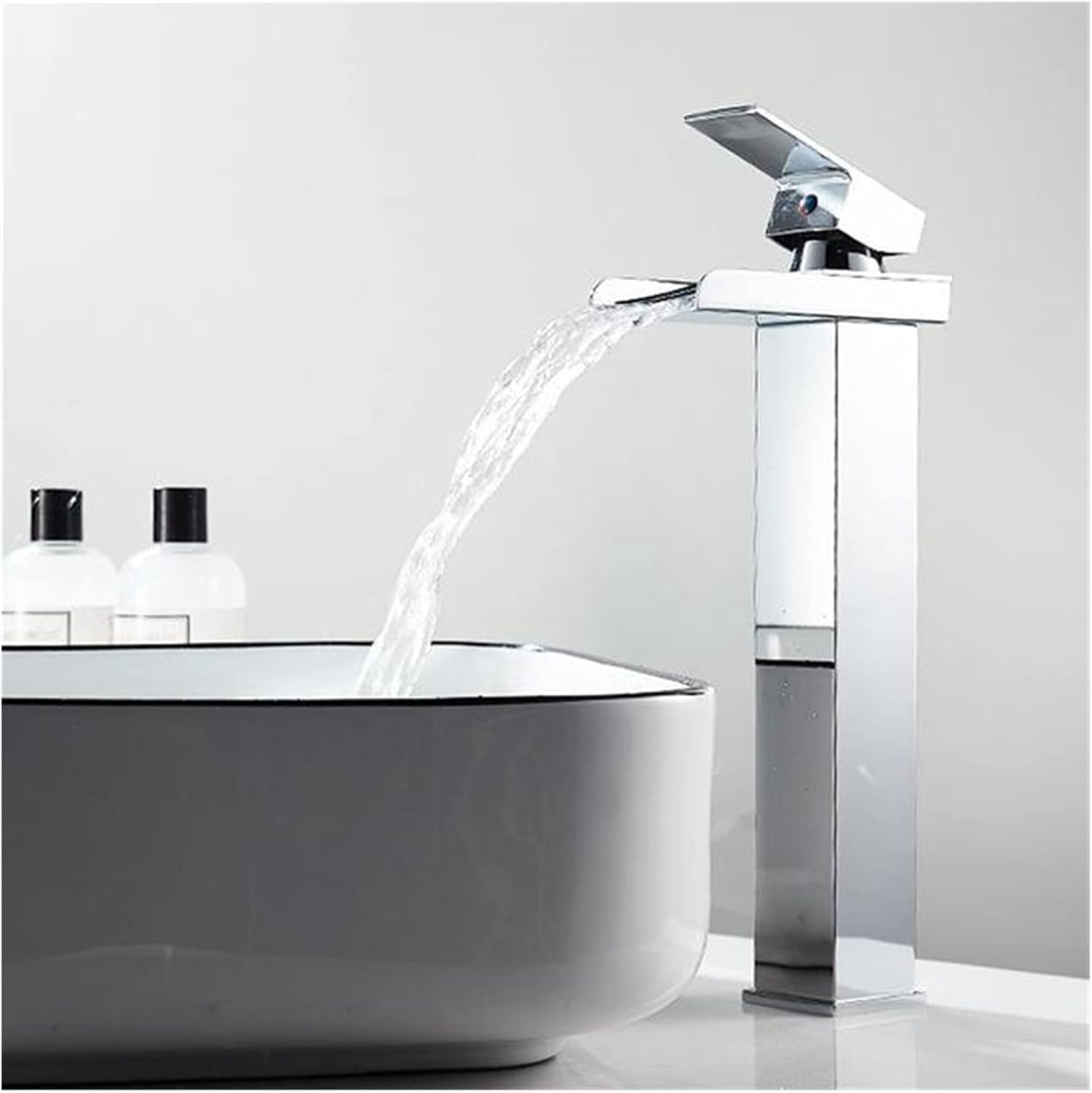 Waterfall Basin Faucet Brass Leed-Free Bathroom Faucet Single Hole Cold ...