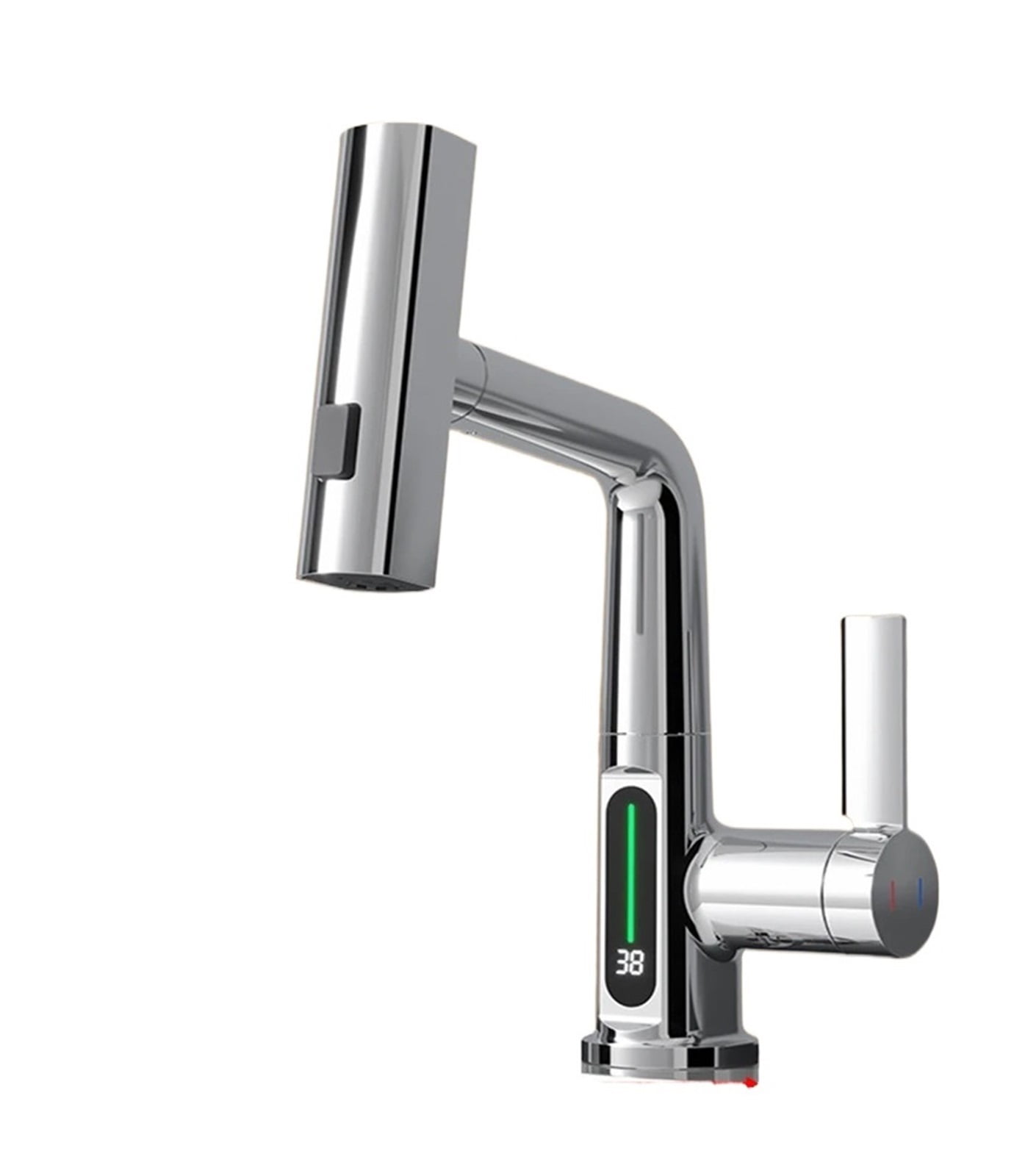 Waterfall Basin Faucet With Temperature Digital Display, Pull Out ...