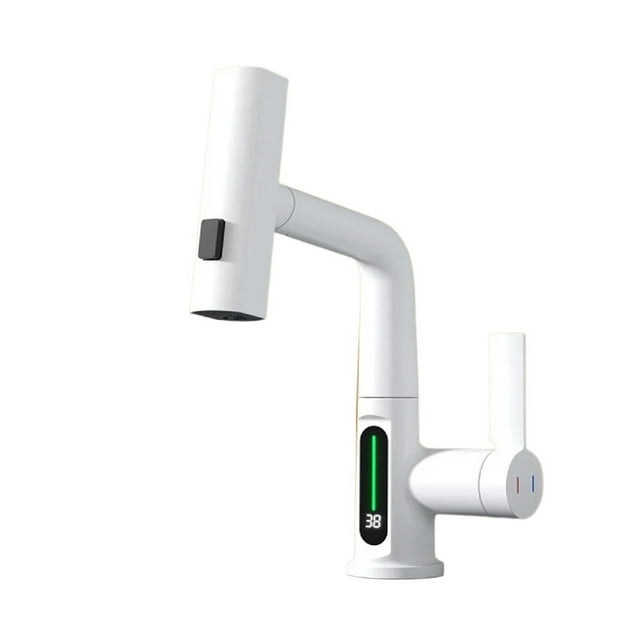 Waterfall Basin Faucet With Temperature Digital Display, Pull Out ...
