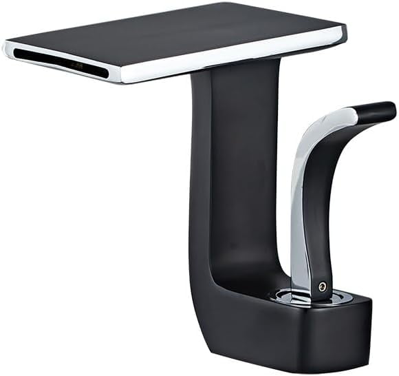 Waterfall Basin Faucets Black Chrome Brass Faucet Bathroom Sink Tapware ...