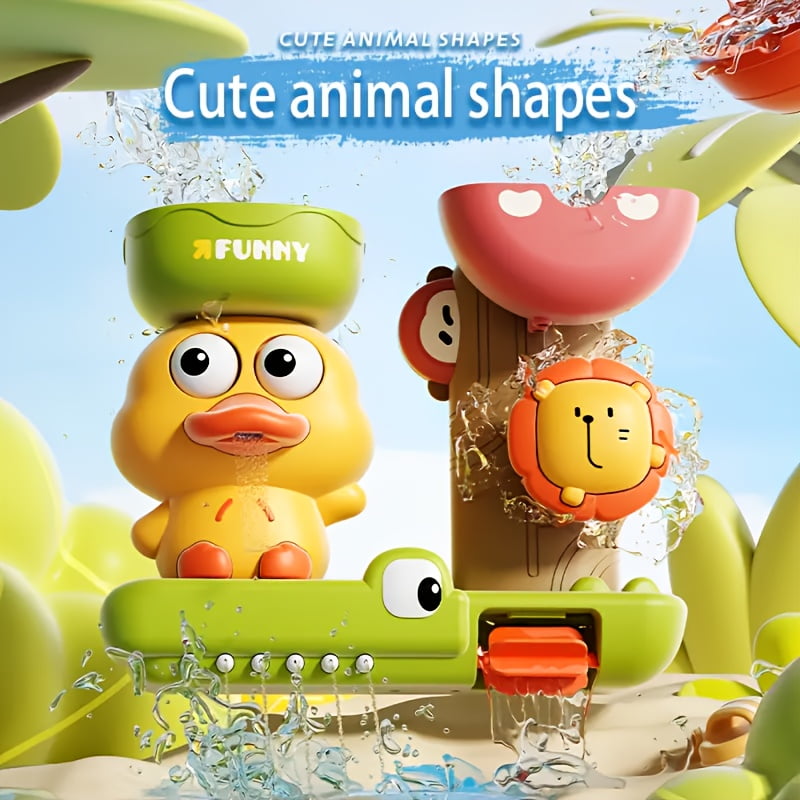 Waterfall Bath Toys for Toddlers 1-4 - Safe Baby Bath Time Play with ...