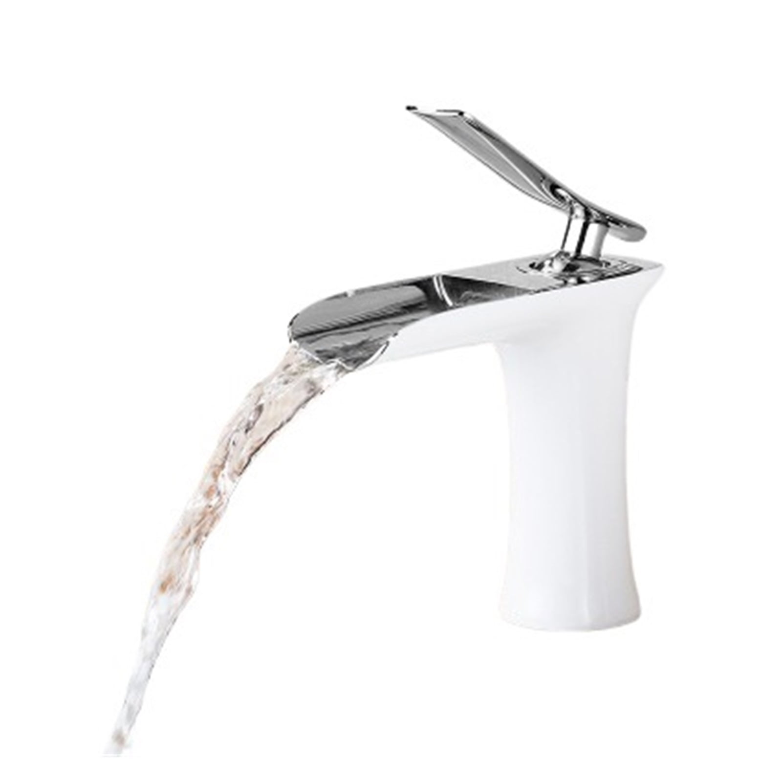 Waterfall Bathroom Basin Sink Faucets, Hot Cold Tap Deck Mounted Water ...