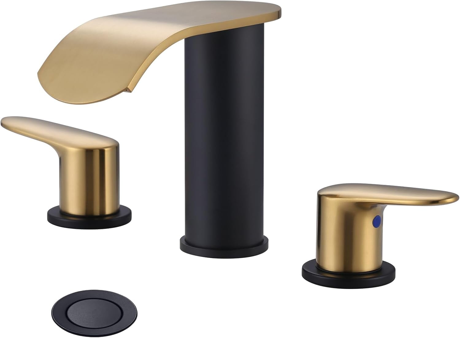 Waterfall Bathroom Faucet 3 Holes 8Inch Widespread Bathroom Sink Faucet ...