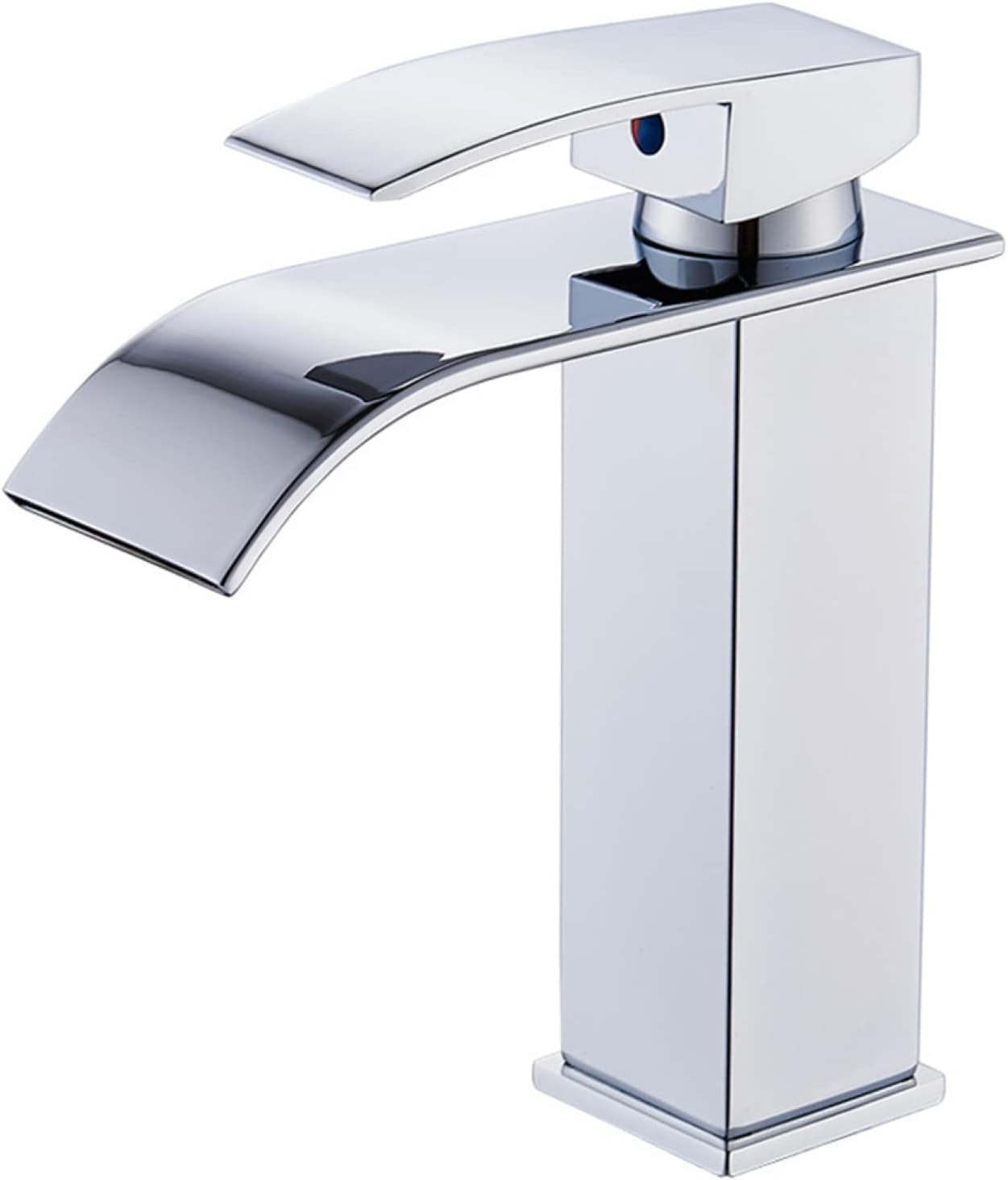 Waterfall Bathroom Faucet Chrome Plated, Stainless Steel Vanity Faucet ...