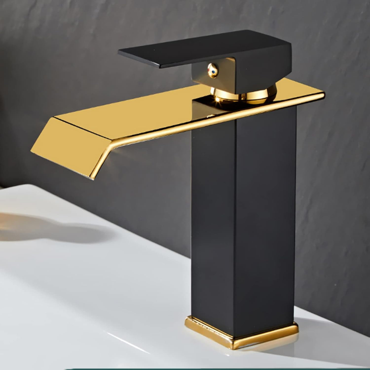 Waterfall Bathroom Faucet Gold, Stainless Steel Vanity Faucet for ...