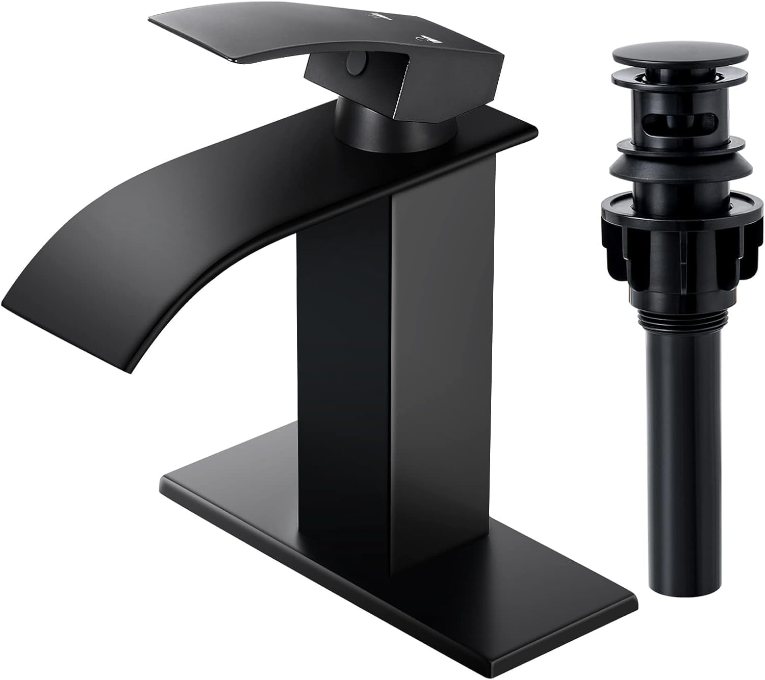 Waterfall Bathroom Faucet, Modern Single Handle Bathroom Faucets for ...