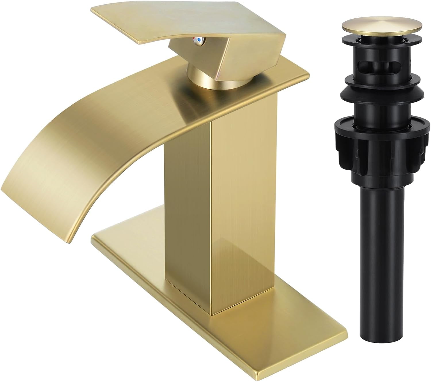 Waterfall Bathroom Faucet, Modern Single Handle Bathroom Faucets for ...