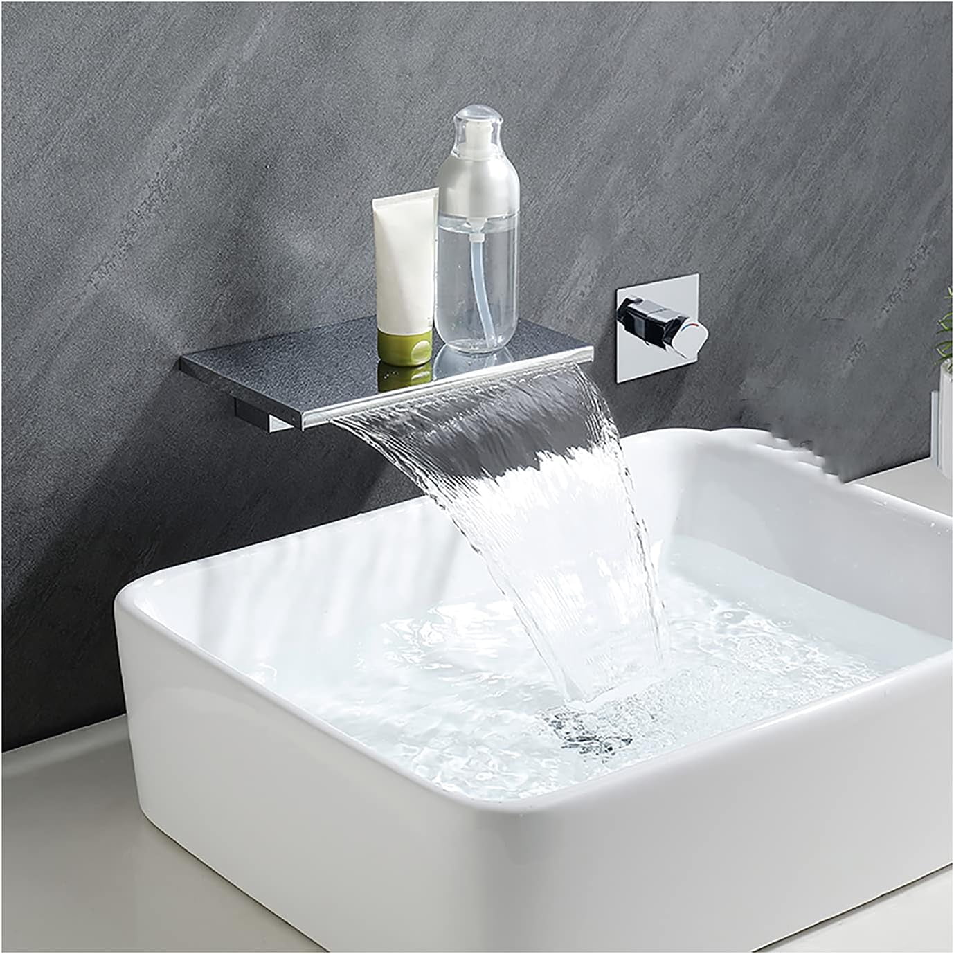 Waterfall Bathroom Faucet Single Handle Bathroom Sink Basin Mixer Tap ...