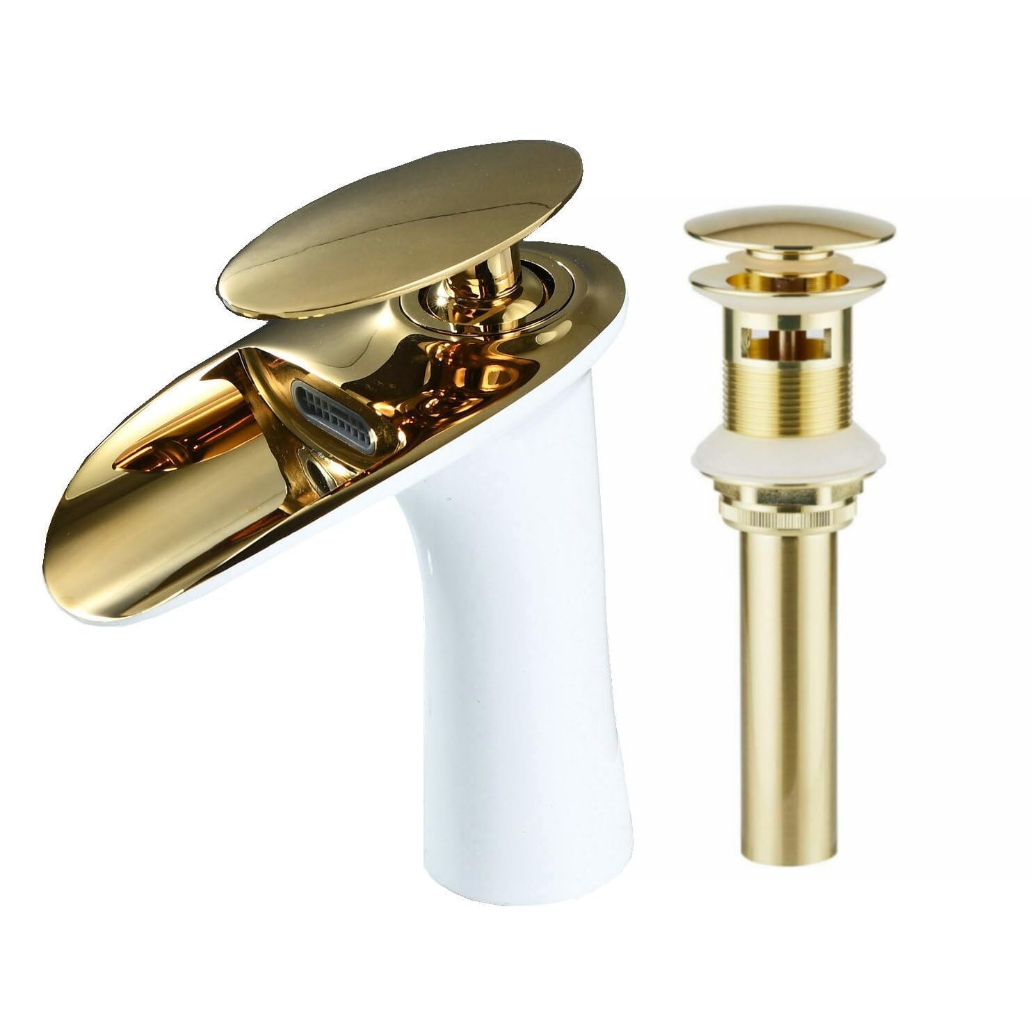 Waterfall Bathroom Faucet with Pop up Drain(with Over Flow) 1 Hole ...