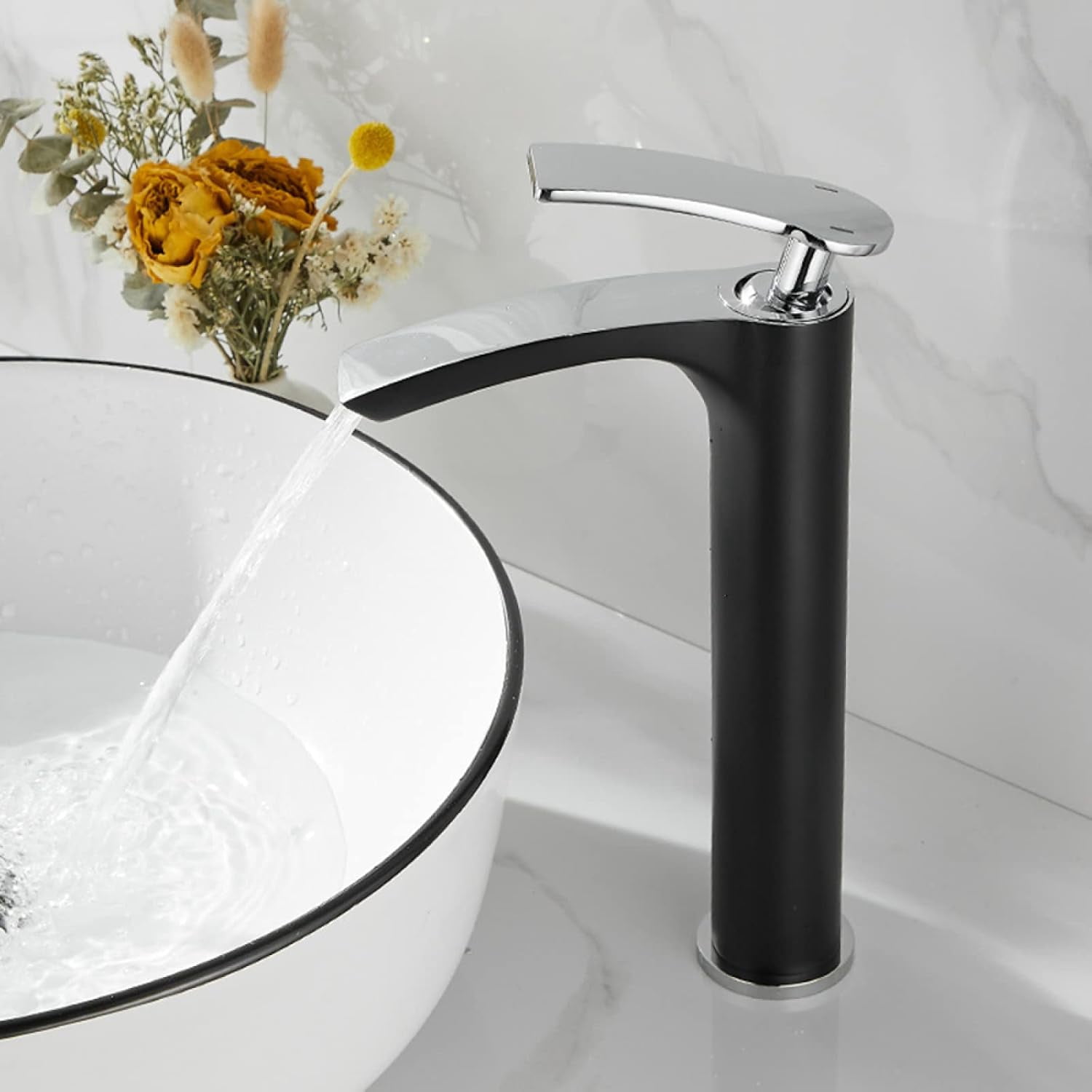 Waterfall Bathroom Mixer Tap, Hot&Cold Basin Sink Brass, Waterfall ...