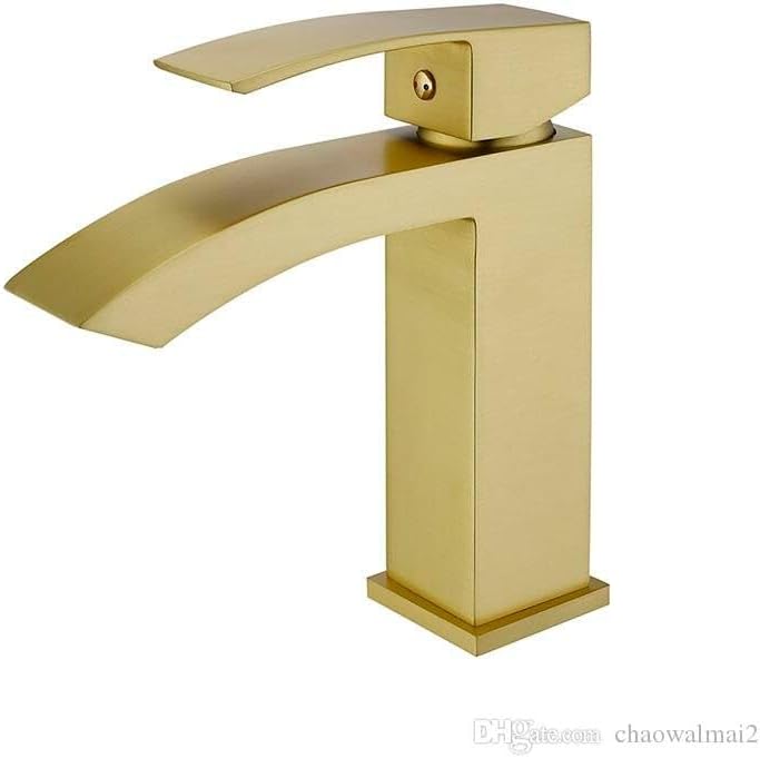Waterfall Bathroom Sink Faucet Basin Single Handle Deck Mount Brushed ...