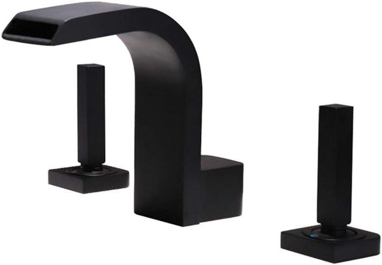 Waterfall Bathroom Sink Faucet Black Brass Cold and Hot Water Bathroom ...