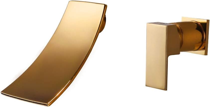 Waterfall Bathroom Sink Faucet with Extra Large Spout Brass Cold and ...