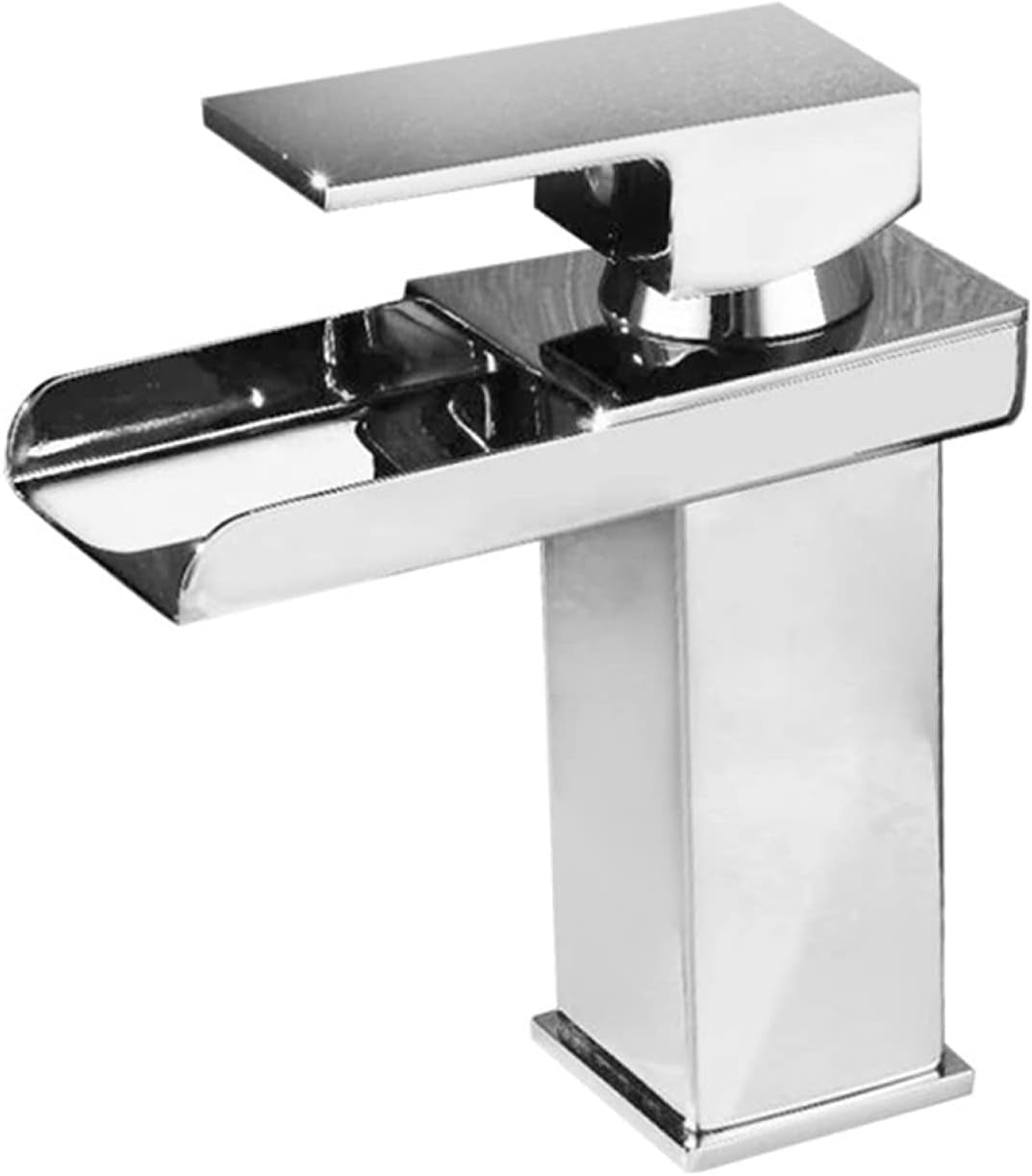 Waterfall Bathroom Sink Faucet, Single Handle Basin Mixer Tap for Hot ...