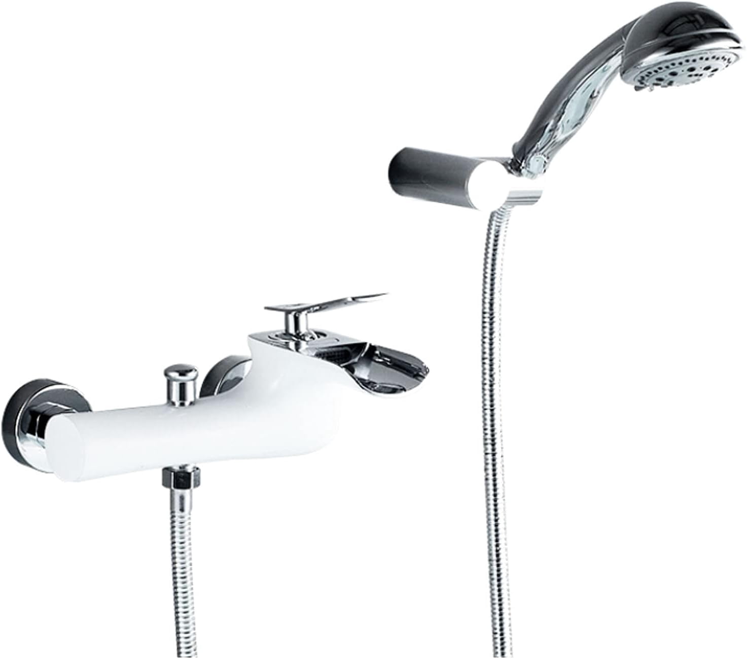 Waterfall Bathtub Faucet Shower Faucet Set, Wall Mount Bathroom Hot and ...