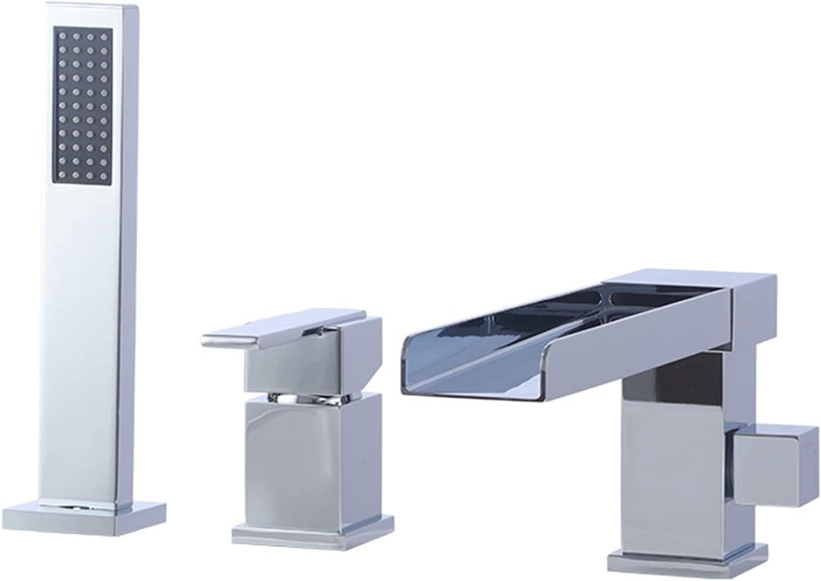 Waterfall Bathtub Faucet Widespread 3 Holes Bathroom Tub Faucet Deck ...