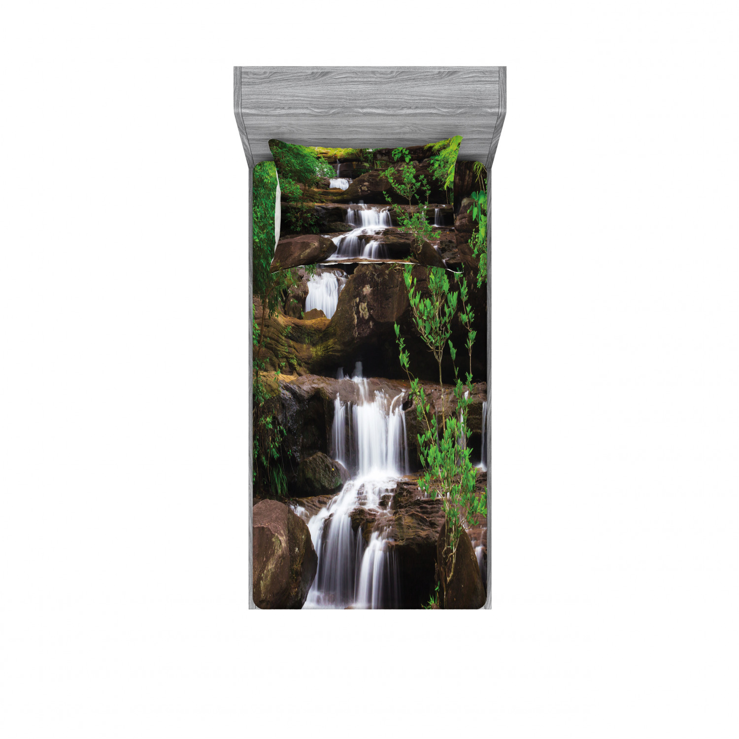 Waterfall Bedding Set with Sheet & Covers, Little Waterfalls Flow on ...