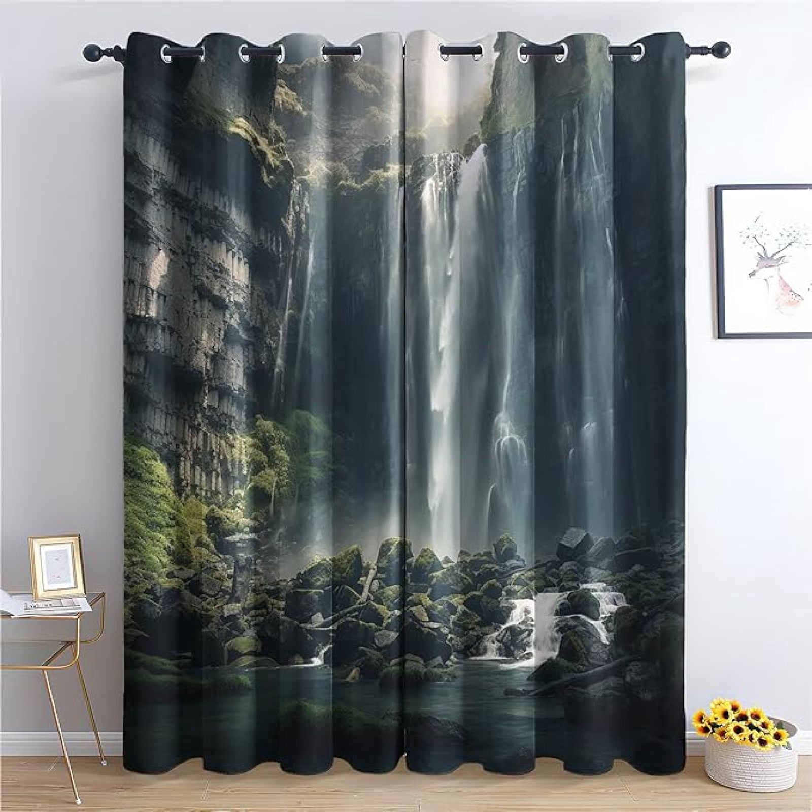 Waterfall Blackout Curtains For Living Room Bedroom, Thermal Insulated ...