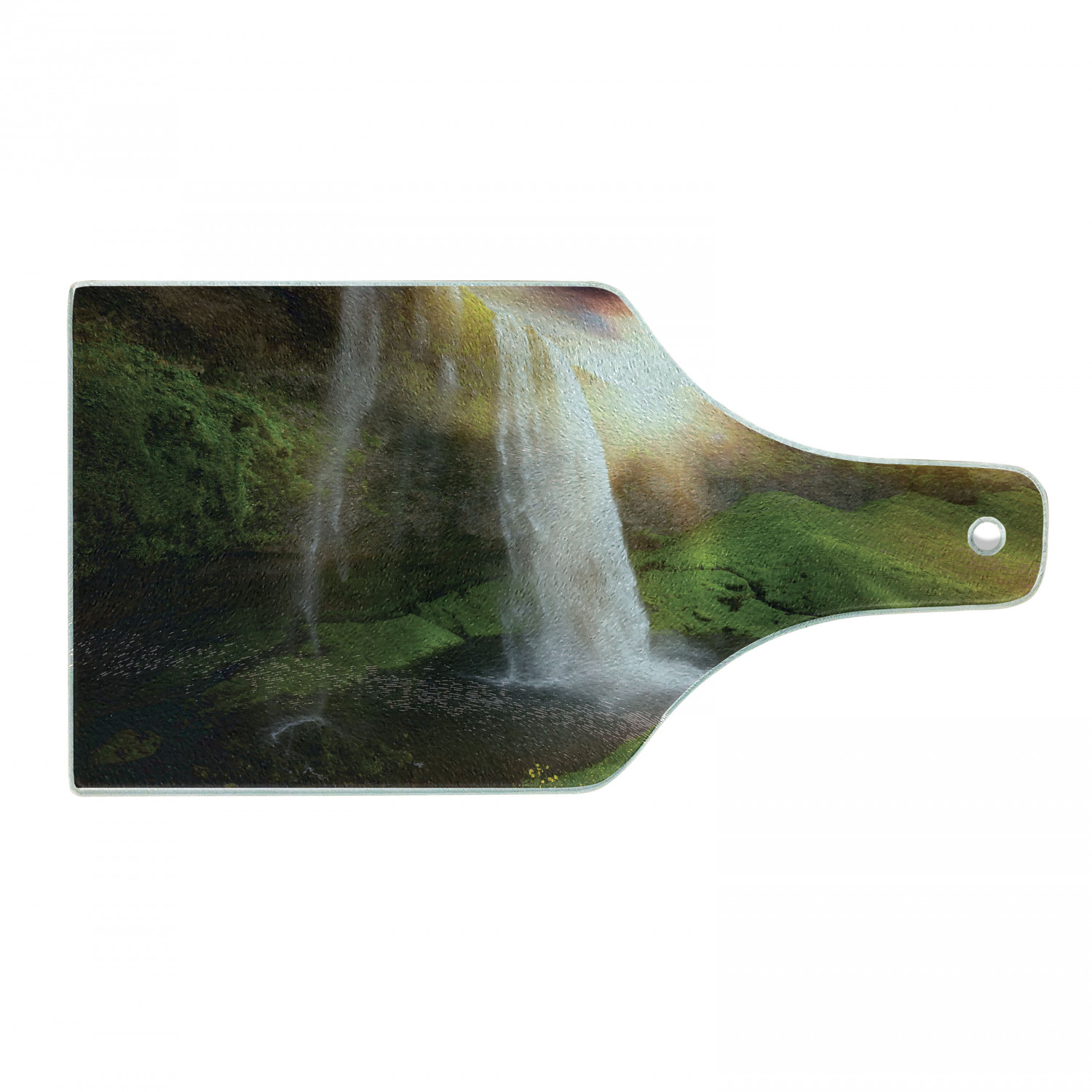 Waterfall Cutting Board, Waterfalls at Sunset Sky in Iceland Scenic ...