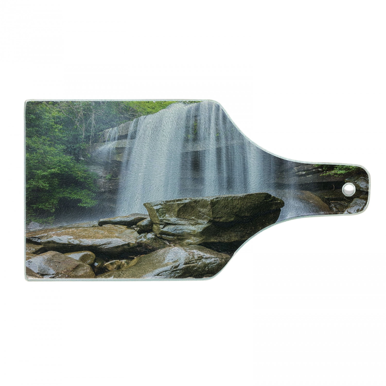 Waterfall Cutting Board, Waterfalls Surrounded by Rocks and Tropical ...