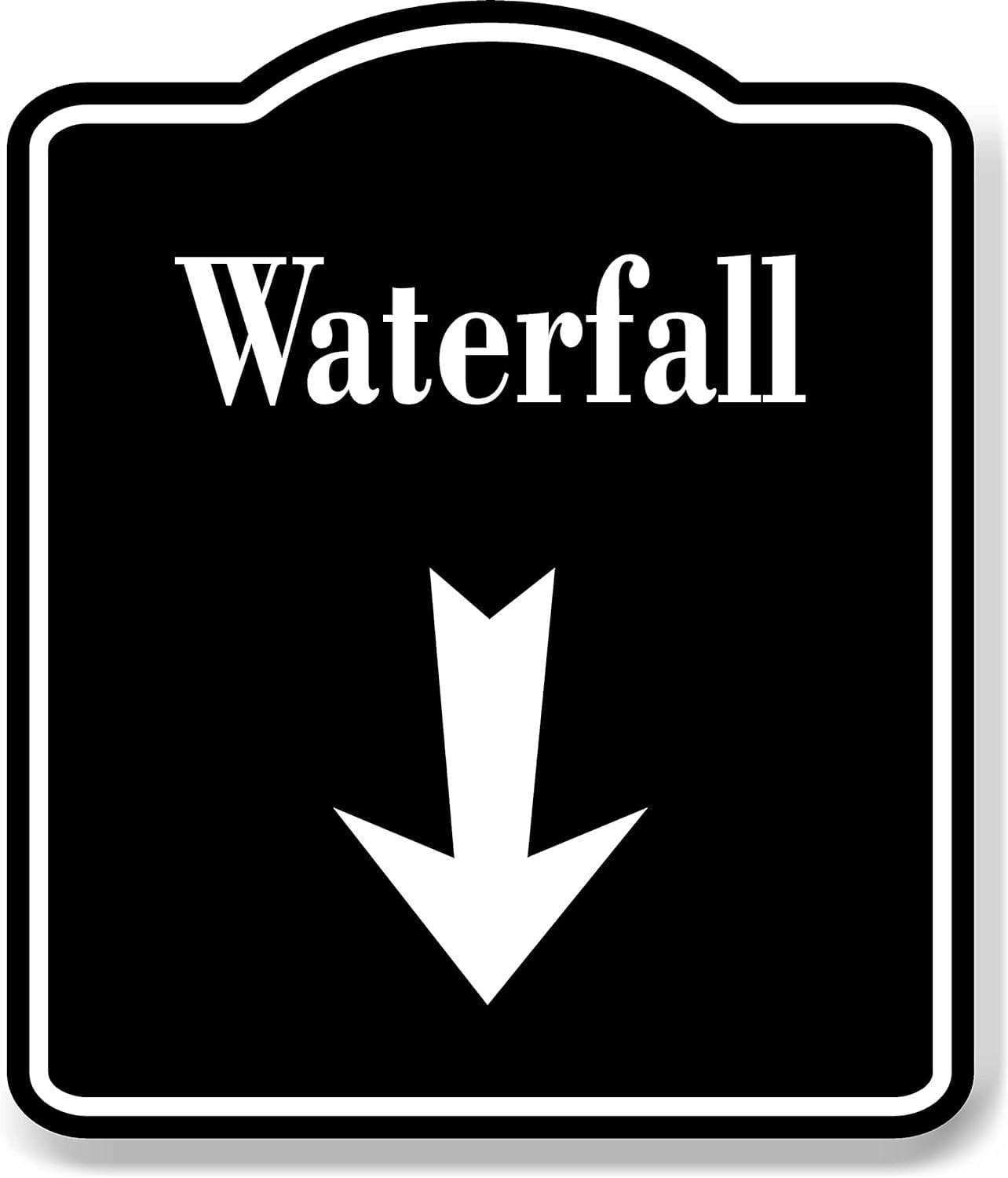Waterfall Down Arrow BLACK Aluminum Composite Sign, 8.5"x10" - Walmart.com