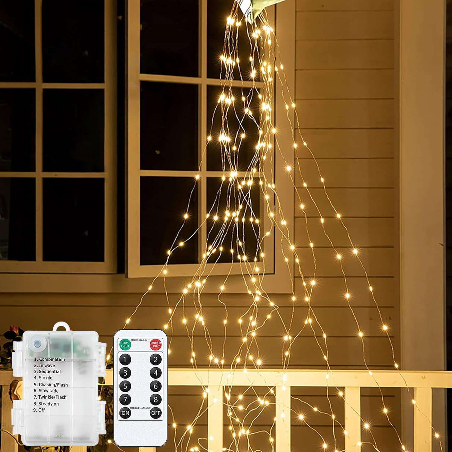 Waterfall Fairy Bunch Lights Waterproof 10 Strands 200 LED Copper Wire ...