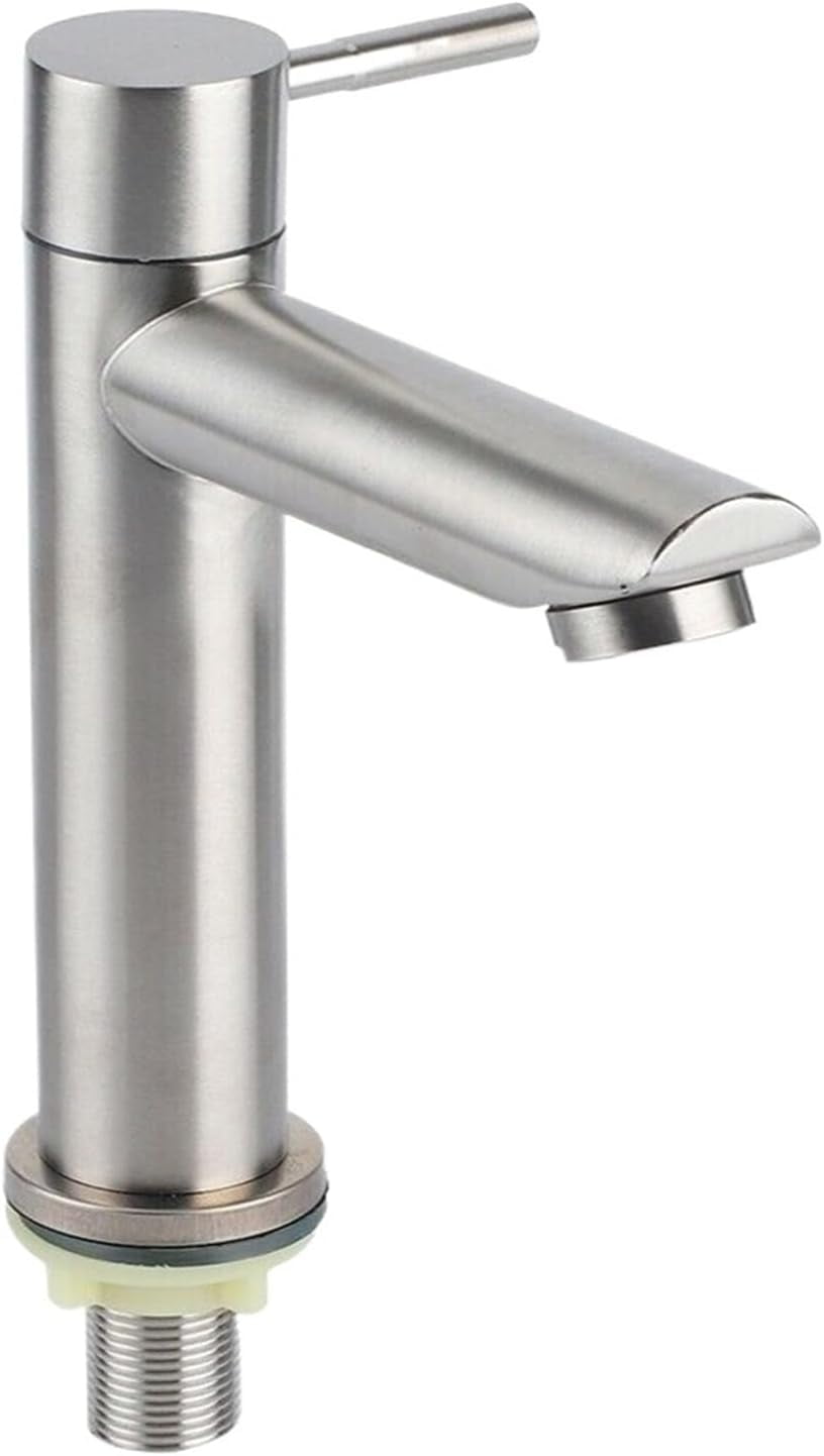 Waterfall Faucet Black Bathroom Faucet Single Cold Water Basin Sink Tap, Stainless Steel Paint ...