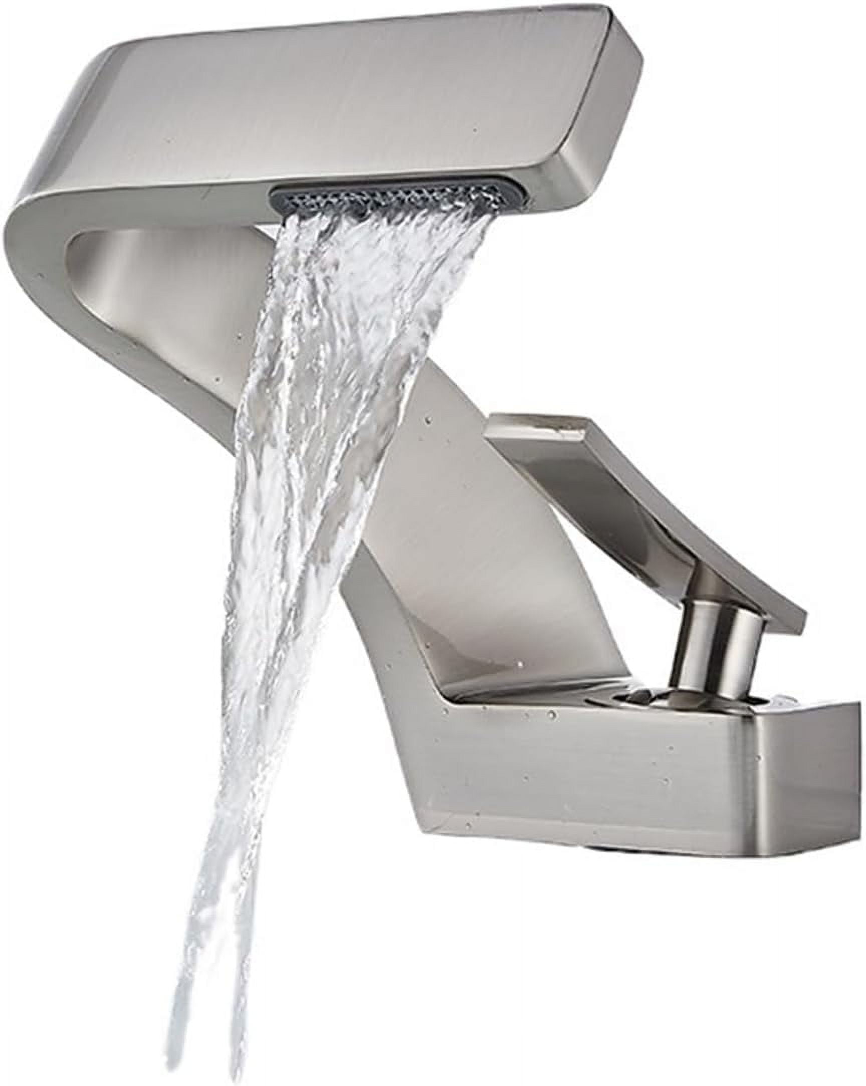 Waterfall Faucet Chrome White Basin Deck Mounted Waterfall Bathroom ...