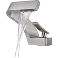 Waterfall Faucet Chrome White Basin Deck Mounted Waterfall Bathroom ...